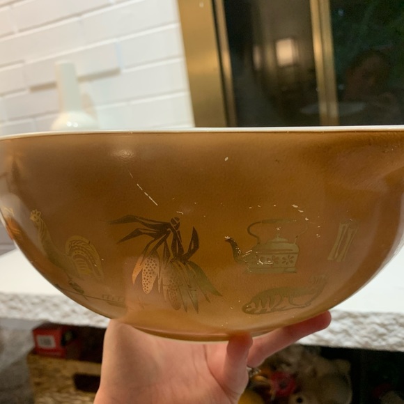 Pyrex | Kitchen | Pyrex Ovenware Brown Gold Americana Rooster And Eagle ...